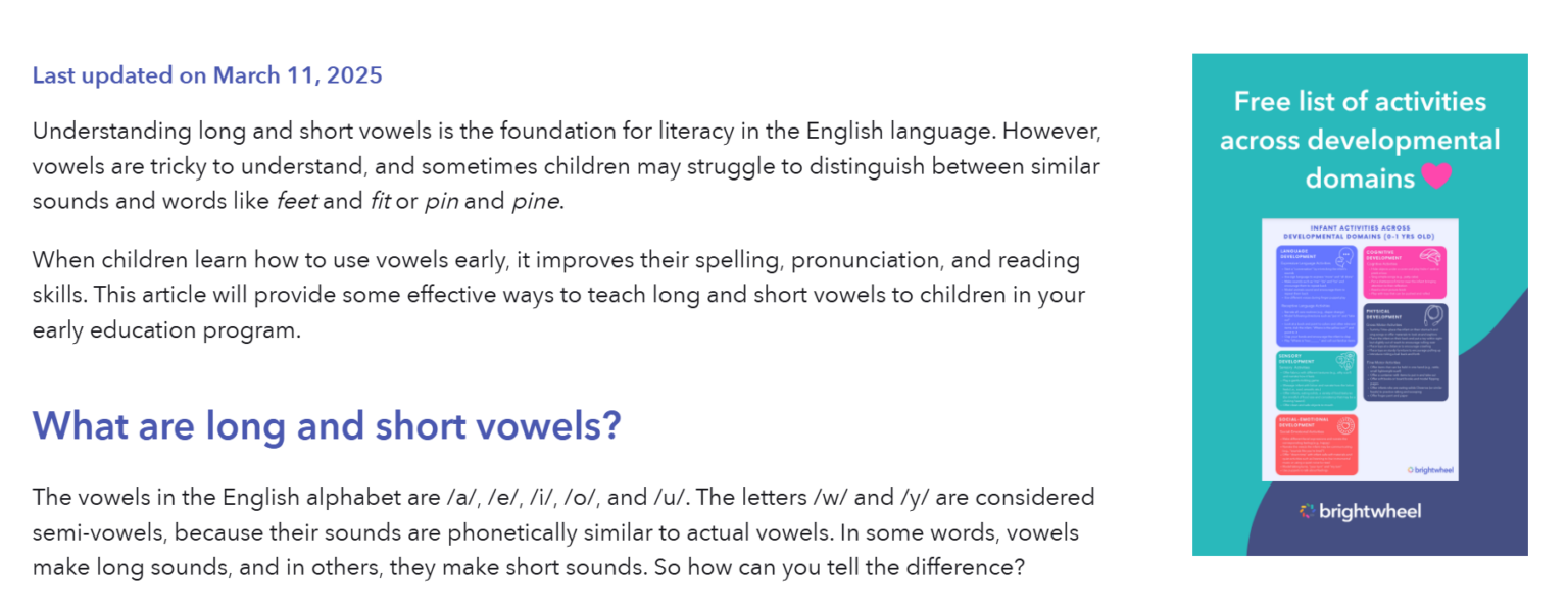 How brightwheel’s Educational Content Drives 100K+ Monthly Organic Visits